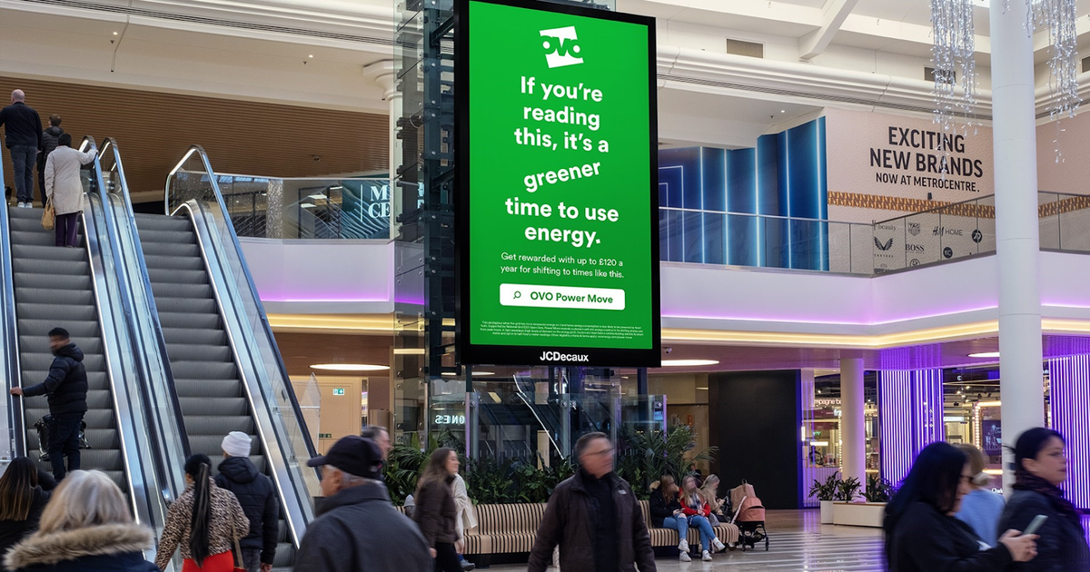OVO displays DOOH ads at greener times of the day