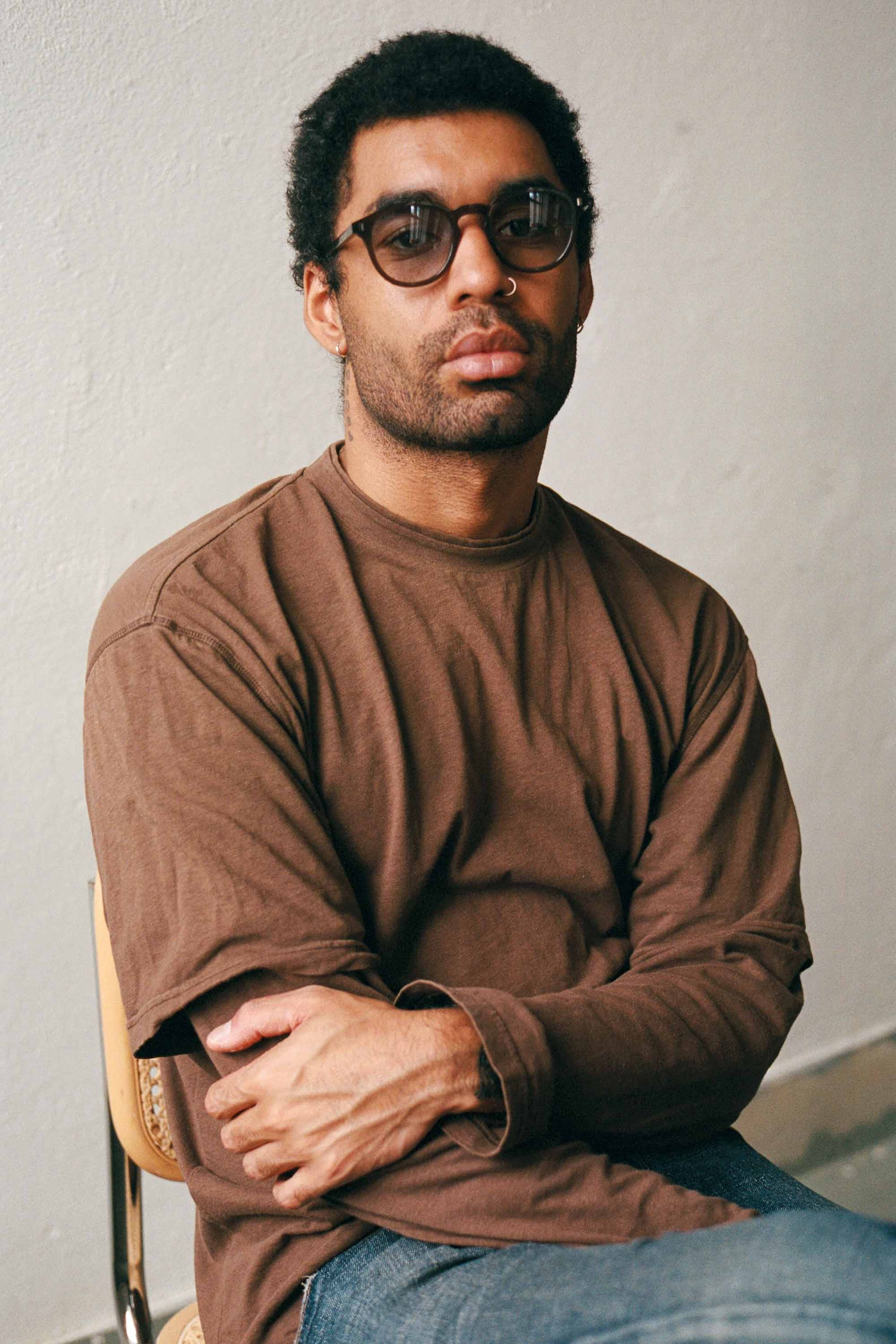 Nelson Chocolate - blue gradient lens – Monokel Eyewear
