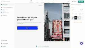 Setting up a Welcome Page for your quiz - Perfect Product Finder ...